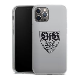DeinDesign iPhone 12 Pro Max Handy Silikon H&uuml;lle Case transparent Handyh&uuml;lle Vfb Stuttgart Official Licensed Product Logo Silikon Case