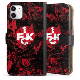 DeinDesign iPhone 11 Handy Klapph&uuml;lle Handyh&uuml;lle aus Kunst Leder schwarz Flip Case 1. Fc Kaiserslautern 1. Fck Logo Sideflip mit Lasche