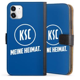 DeinDesign iPhone 11 Handy Klapph&uuml;lle Handyh&uuml;lle aus Kunst Leder schwarz Flip Case Karlsruher Sc Statement Ksc Sideflip mit Lasche