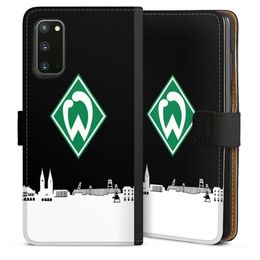 DeinDesign Galaxy S20 Handy Klapph&uuml;lle Handyh&uuml;lle aus Kunst Leder schwarz Flip Case Skyline Sv Werder Bremen Official Licensed Product Sideflip mit Lasche