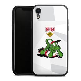 DeinDesign iPhone Xr Handy Premium Silikon H&uuml;lle Handyh&uuml;lle schwarz Case Vfb Stuttgart Mascot Official Licensed Product Silikon Premium Case
