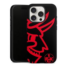 DeinDesign iPhone 15 Pro Handy Panzer Handyh&uuml;lle robuste Outdoor H&uuml;lle Schutzh&uuml;lle matt 1. Fc Kaiserslautern Logo Official Licensed Product Tough Case