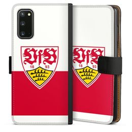 DeinDesign Galaxy S20 Handy Klapph&uuml;lle Handyh&uuml;lle aus Kunst Leder schwarz Flip Case Vfb Stuttgart Official Licensed Product Logo Sideflip mit Lasche