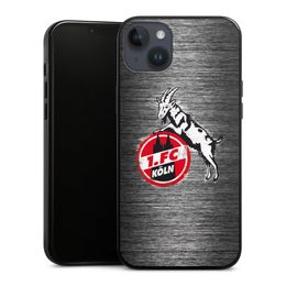 DeinDesign iPhone 14 Plus Handy Silikon H&uuml;lle Case schwarz Handyh&uuml;lle Official Licensed Product Metallic Look 1. Fc K&ouml;ln
