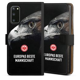 DeinDesign Galaxy S20 Handy Klapph&uuml;lle Handyh&uuml;lle aus Kunst Leder schwarz Flip Case Eintracht Frankfurt Official Licensed Product European Cup Sideflip mit 