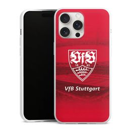 DeinDesign iPhone 15 Pro Max Handy Silikon H&uuml;lle Case wei&szlig; Handyh&uuml;lle Stadium Official Licensed Product Vfb Stuttgart Silikon Case