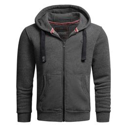 Alessandro Salvarini Zip-Up Hoodie 'Lomborio' male Grey size L