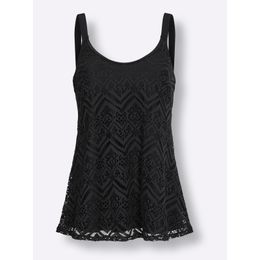 feel good Damen Tankini-Oberteil mit Spitze, schwarz, Gr&ouml;&szlig;e 50B