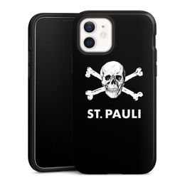 DeinDesign iPhone 12 mini Handy Panzer Handyh&uuml;lle robuste Outdoor H&uuml;lle Schutzh&uuml;lle gl&auml;nzend Totenkopf Official Licensed Product Fc St. Pauli Tough Case