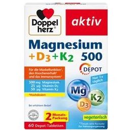 Queisser Doppelherz aktiv Magnesium + D3 + K2 500 DEPOT
