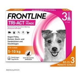 FRONTLINE TRI-ACT gegen Zecken, Flöhe und fliegende Insekten für Hunde S (5-10 kg)