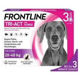 FRONTLINE TRI-ACT gegen Zecken, Flöhe und fliegende Insekten für Hunde L (20-40 kg)