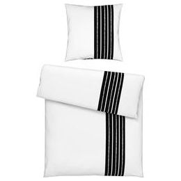 Bettwäsche Stripes in Weiß ca. 135x200cm