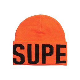 Superdry Strickmütze BRANDED KNITTED BEANIE HAT, orange