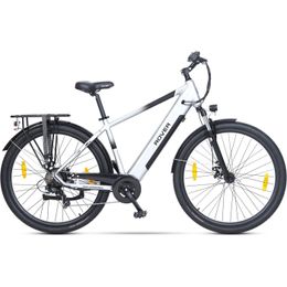 ROVER E-Bike Trekking E-Bike TMR 709, 7 Gang, Kettenschaltung, Heckmotor, 468 Wh Akku, silberfarben