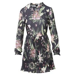 KOROSHI Kleid Damen Größe 44 grün / lila / rot / schwarz Winterkleid