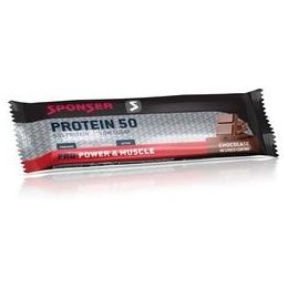 Sponser Pro Protein 50 Bar Schokolade, 70 g Riegel Geschmack - Schokolade, Einnahmeempfehlung - nach Training, Konsistenz - Riegel,