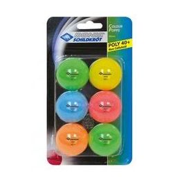 Donic Schildkröt Donic-Schildkröt Tischtennisball Colour Popps, 6 farbige Bälle in Poly 40+ Qualität