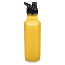 Klean Kanteen Edelstahl Trinkflasche Classic 800ml Sport Cap, Old Gold Trinkflaschenfarbe - Yellow, Trinkflaschenvolumen - 0,8 Liter,