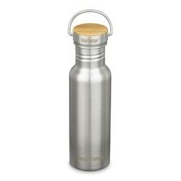 Klean Kanteen Edelstahl Trinkflasche Reflect 532ml Bambus-Verschluss, Brushed Stainless Trinkflaschenfarbe - Silver, Trinkflaschenvolumen - 0,5 Liter,