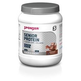 Sponser Senior Protein, mit Leucin, HBM, Collagen Schokolade, 455 g Dose Geschmack - Schokolade, Konsistenz - Pulver, Einnahmeempfehlung - vor/nach Training,