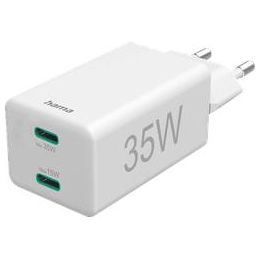 Mendler HAMA 2x USB-C, PD / Qualcomm®, Mini Schnellladegerät Universal 35 Watt, Weiß