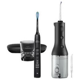 Wofi PHILIPS Sonicare HX3866/43 Cordless Power Flosser DiamondClean 9000 Munddusche + Zahnbürste Schwarz, Reinigungstechnologie: Schalltechnologie