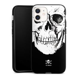 DeinDesign iPhone 12 Handy Silikon H&uuml;lle Case schwarz Handyh&uuml;lle Totenkopf Fc St. Pauli Official Licensed Product