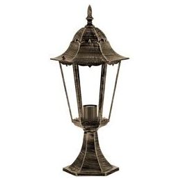 Sockelleuchte Laterne schwarz Außenstehleuchte Stehlampe antik Gartenleuchte Aussen, Alu bronze, 1x E27, DxH 23,5 x 49 cm