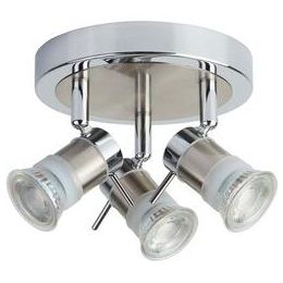 LED Decken Lampe Leuchte Chrom Silber Flur Büro Schlaf Wohn Zimmer Beleuchtung