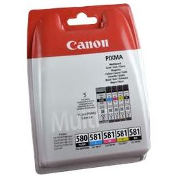 5 Canon Tinten 2078C005 PGI-580PGBK CLI-581 BK C M Y 4-farbig