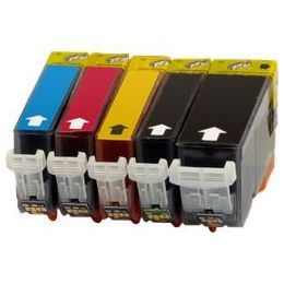 5 Ampertec Tinten ersetzt PGI-520 + CLI-521 BK C M Y 4-farbig