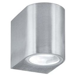 LED Außen Leuchte Wand Spot Lampe Satin Silber Aluminium Glas Veranda Garten