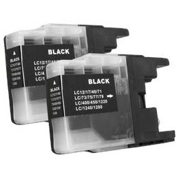 2 Ampertec Tinten kompatibel mit Brother LC-1240BK schwarz