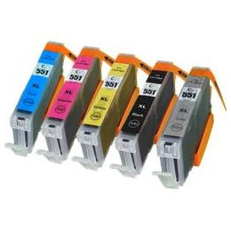 5 Ampertec Tinten ersetzt CLI-551XL BK C M Y GY 5-farbig