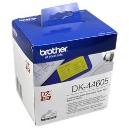 Brother PT Etiketten DK44605 gelb 62mm x 30,48m Rolle ablösbar