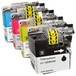 4 Ampertec Tinten kompatibel mit Brother LC-12E BK C M Y 4-farbig