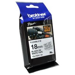 Brother P-Touch Band TZe-FX241 schwarz auf weiß 18mm / 8m flexibel laminiert