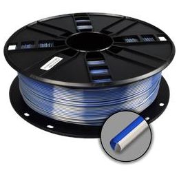 W&P WhiteBOX 3D-Filament Seiden-PLA Magic blau+silber mit Perlglanz 1.75mm 1000g Spule