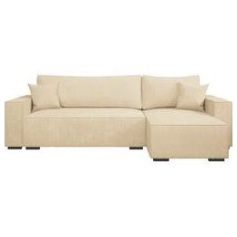 Ecksofa Inosign "Winton Cordsofa / Schlafsofa 253 cm" Sofas Gr. B/H/T: 253cm x 88cm x 154cm, Cord, beige Cord, Recamiere wechselbar, Schlaffunktion ( 130208cm), Bettkasten