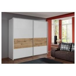 Schwebetürenschrank wimex "Bert" Schränke Gr. B/H/T: 225cm x 210cm x 65cm, 2 St., weiß (weiß/plankeneichefarben)