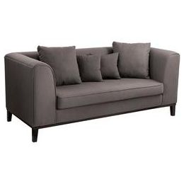 3-Sitzer Fink "Maxim", braun, B:202cm H:84cm T:85cm, Sofas, mit schmalem Holzsockel, inklusive 4 Zierkissen