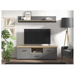 TV-Board Home Affaire "Valencia" Sideboards Gr. B/H/T: 147 cm x 47,5 cm x 41 cm, 1 St., grau (graphite grau, artisan eiche, mat)