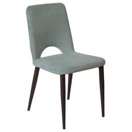 Polsterstuhl Tom Tailor HOME "T-VELVET CHAIR" Stühle Gr. B/H/T: 56cm x 86cm x 48cm, 2 St., Samtstoff STC, Metall, grün (celadon stc 3 + schwarz)