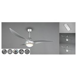 LED Deckenleuchte Trio LEUCHTEN "Alesund Deckenventilator" Lampen Gr. Ø 115,5 cm Höhe: 47,5 cm, grau (dunkeltitanfarben) Deckenlampe, Ventilator, Fernbedienung, Ventilator getrennt schaltbar