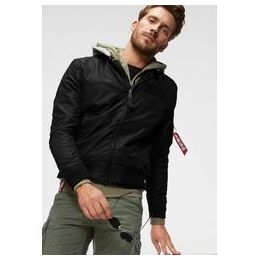 Bomberjacke Alpha Industries "MA-1 TT HOOD" Gr. L, schwarz Herren Jacken