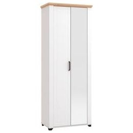 Garderobenschrank Home Affaire "Valencia" Schränke Gr. B/H/T: 75 cm x 194,5 cm x 41 cm, 2 St., weiß (weiß mat)