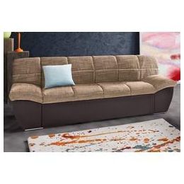 2-Sitzer DOMO collection "Splash" Sofas Gr. B/H/T: 211cm x 76cm x 96cm, Kunstleder SOFTLUX-Struktur, Aus FSC-zertifiziertem Holzwerkstoff, braun (braun/braun/beige) 2-Sitzer-Sofa Polstermöbel Sofas