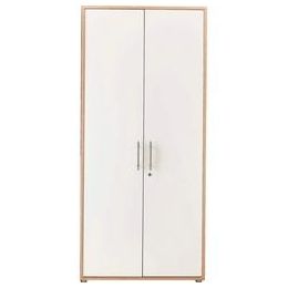 Aktenschrank BMG MÖBEL "Tabor" Schränke Gr. B/H/T: 84,4 cm x 185,6 cm x 33 cm, 2 St., weiß (eiche sonoma, weiß)