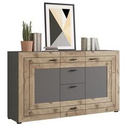 Sideboard Inosign "Aalborg" Sideboards Gr. B/H/T: 160 cm x 90 cm x 40 cm, 4 St., grau (grau, nox oak nb)